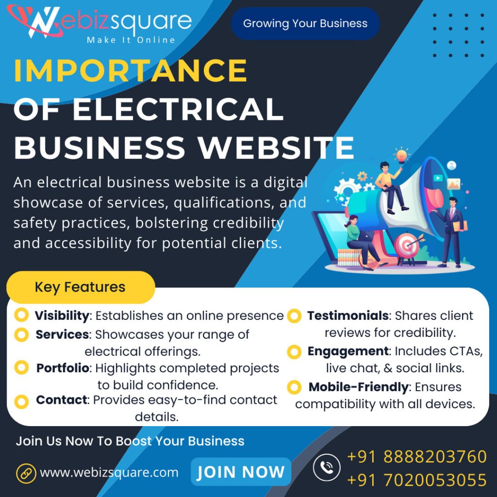 Importance of an Electrical Website with Webiz Square - Webiz Square